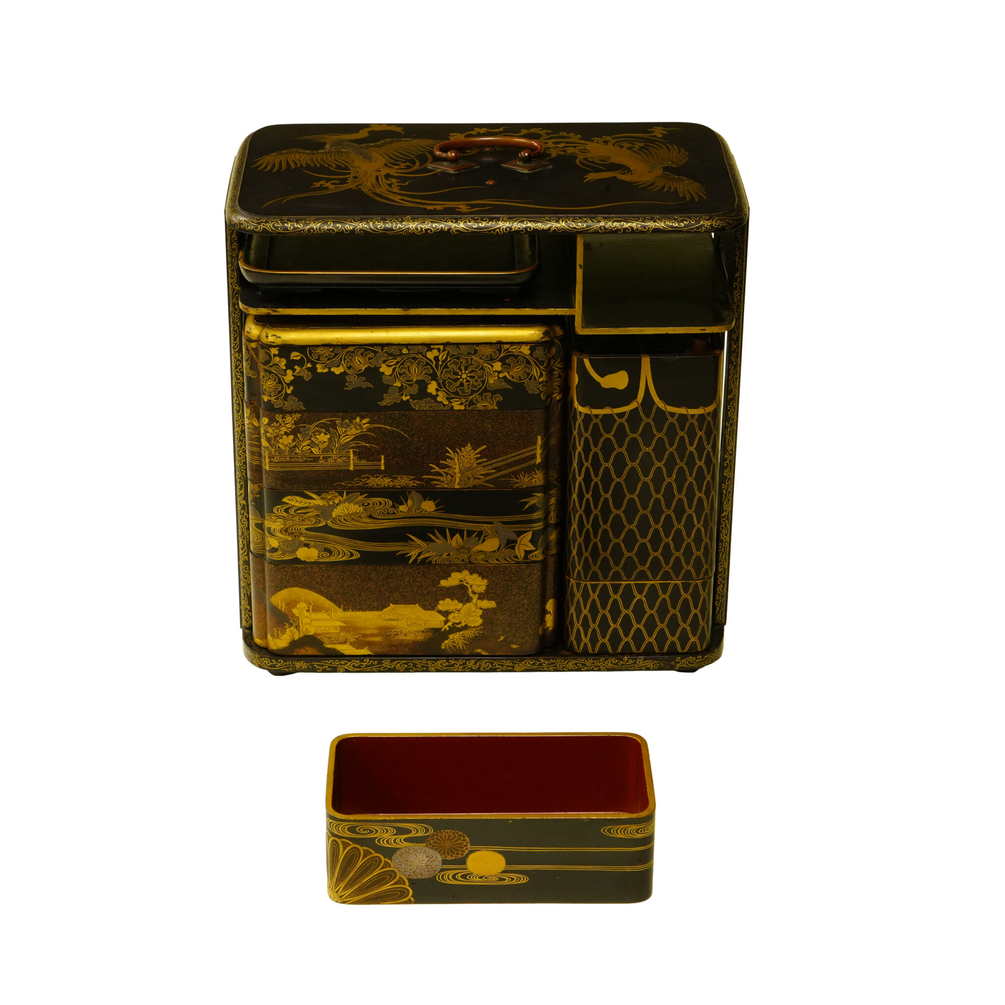 Antique Japanese Lacquer Box (Bento-02) | Samurai Museum Shop