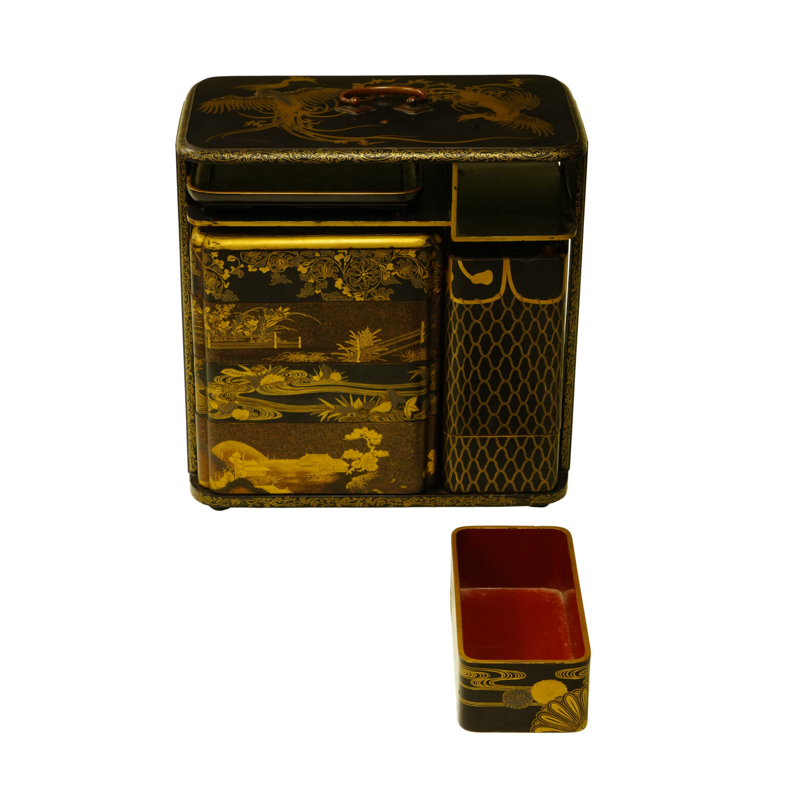 Antique Japanese Lacquer Box (Bento-02) | Samurai Museum Shop