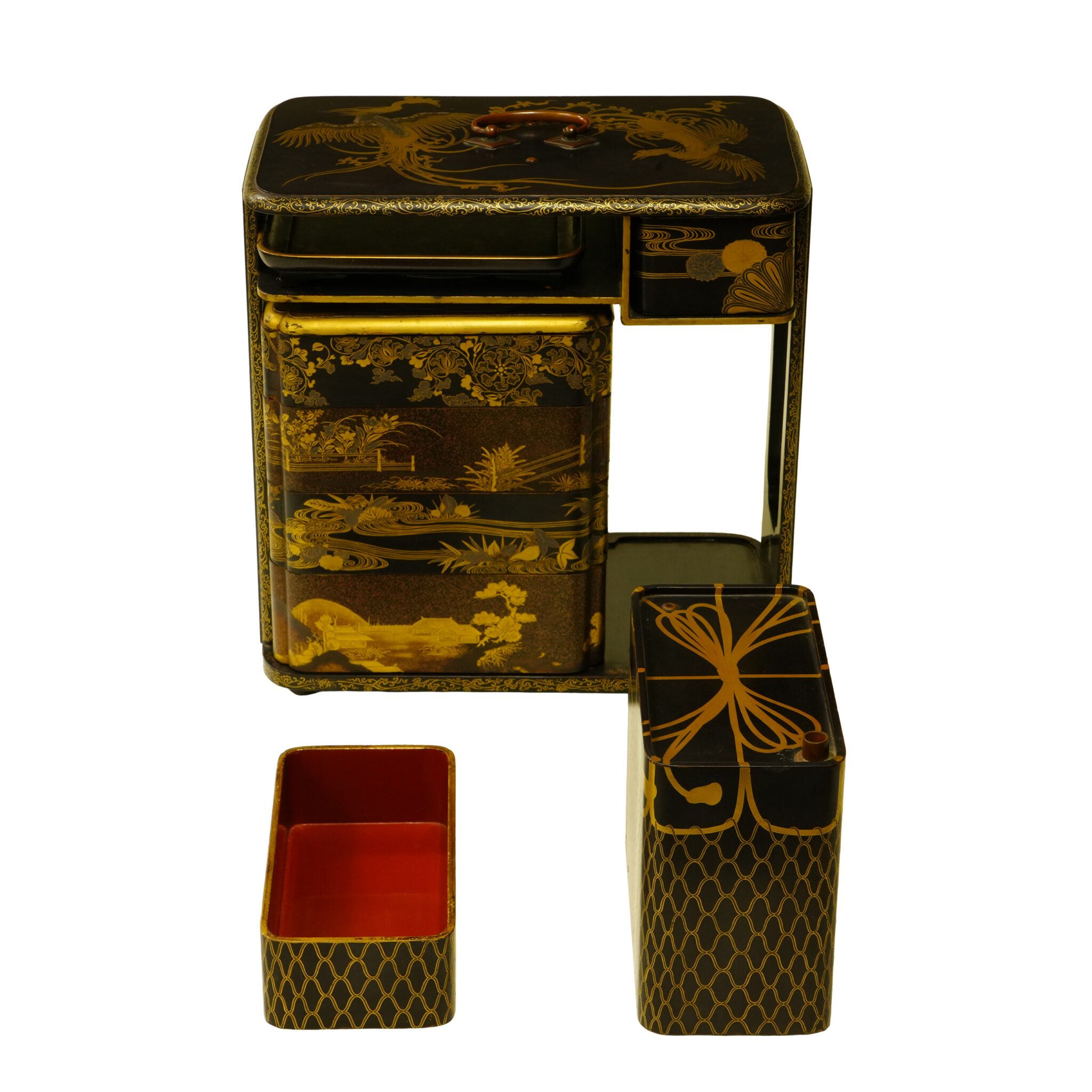 Antique Japanese Lacquer Box (Bento-02) | Samurai Museum Shop