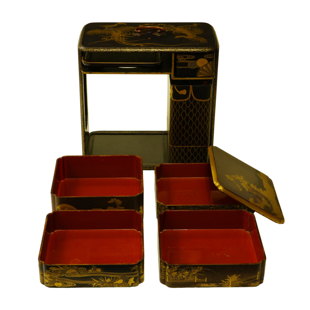 Antique Japanese Lacquer Box (Bento-02) | Samurai Museum Shop