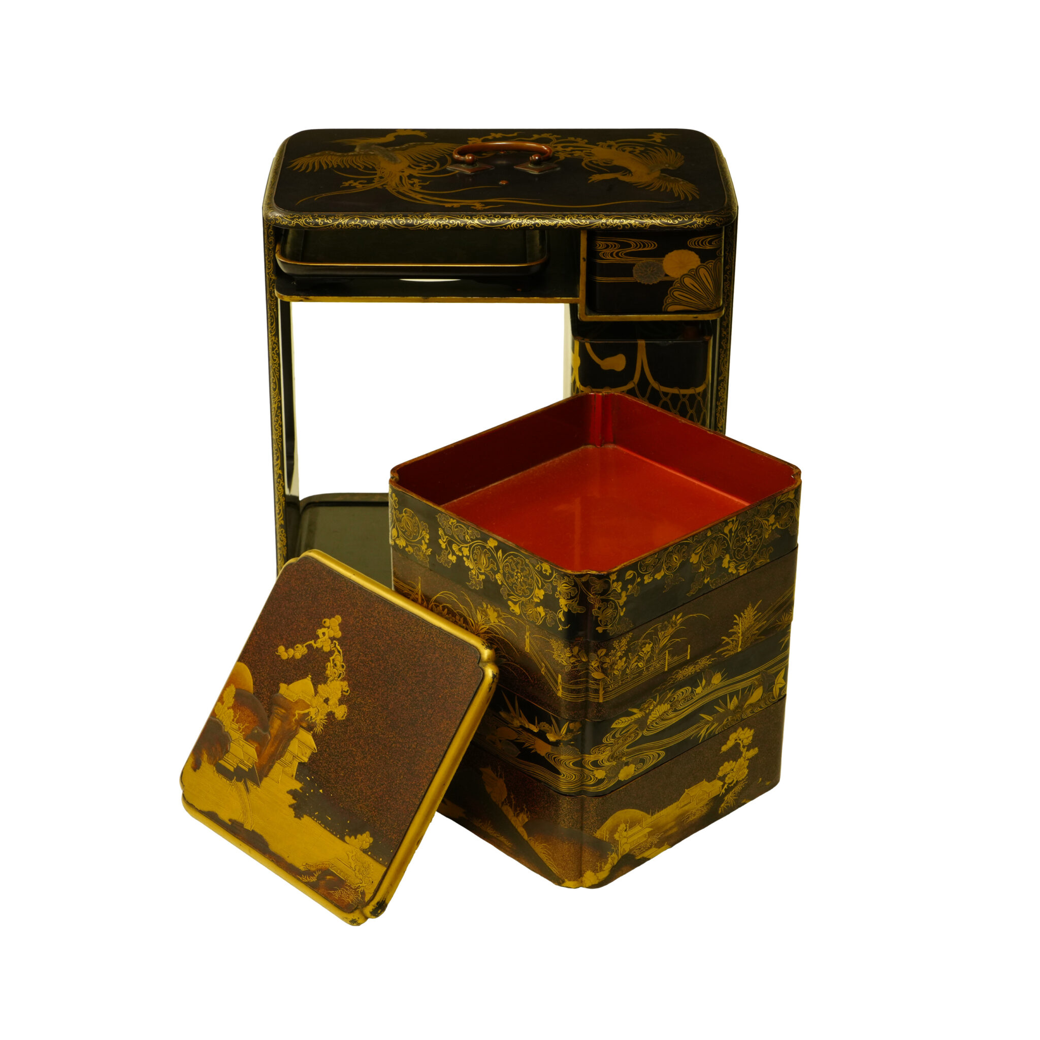 Antique Japanese Lacquer Box (Bento-02) | Samurai Museum Shop