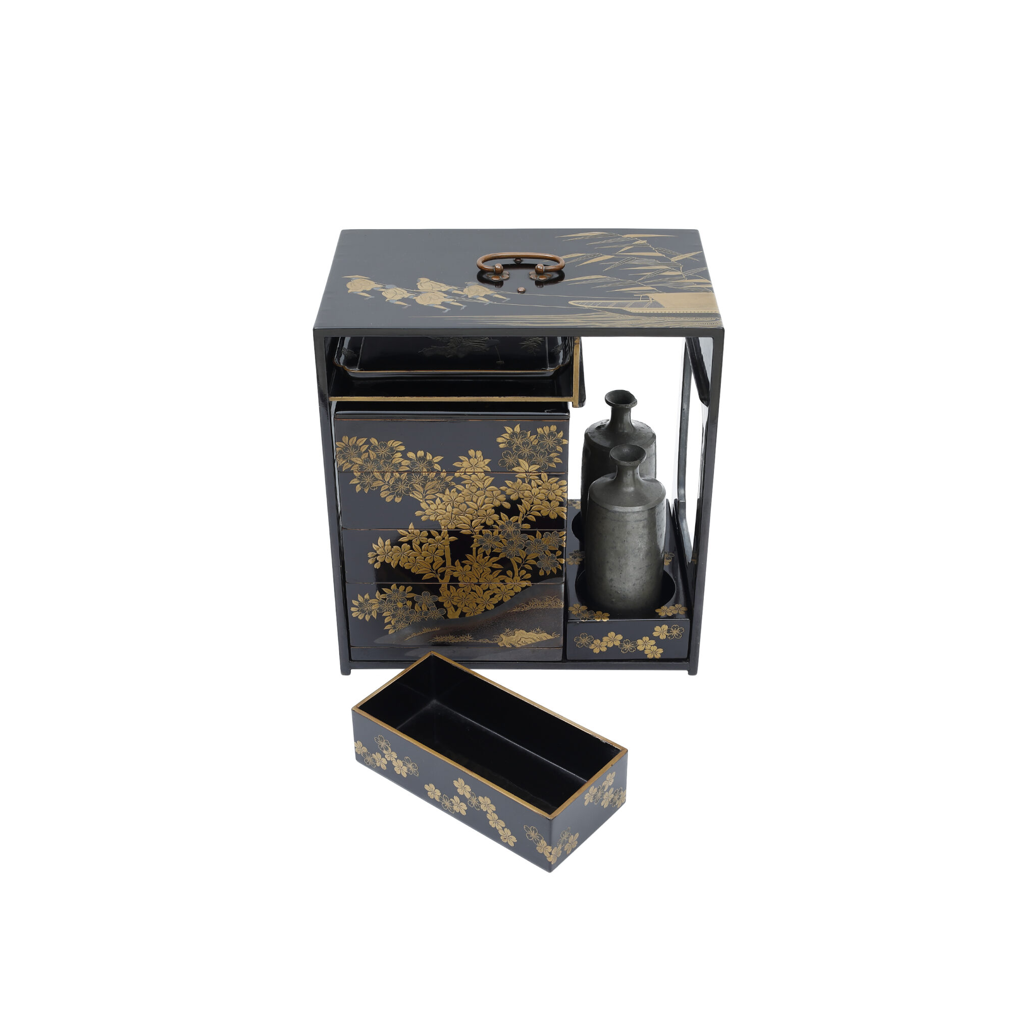 Antique Japanese Lacquer Box (Bento-03) | Samurai Museum Shop