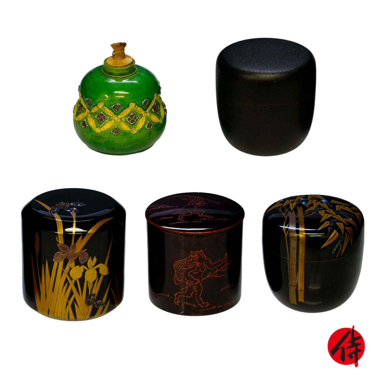 Japanese Tea Caddy Set Antique Natsume and Chaire (Tea Tool-16, 17, 18 ...