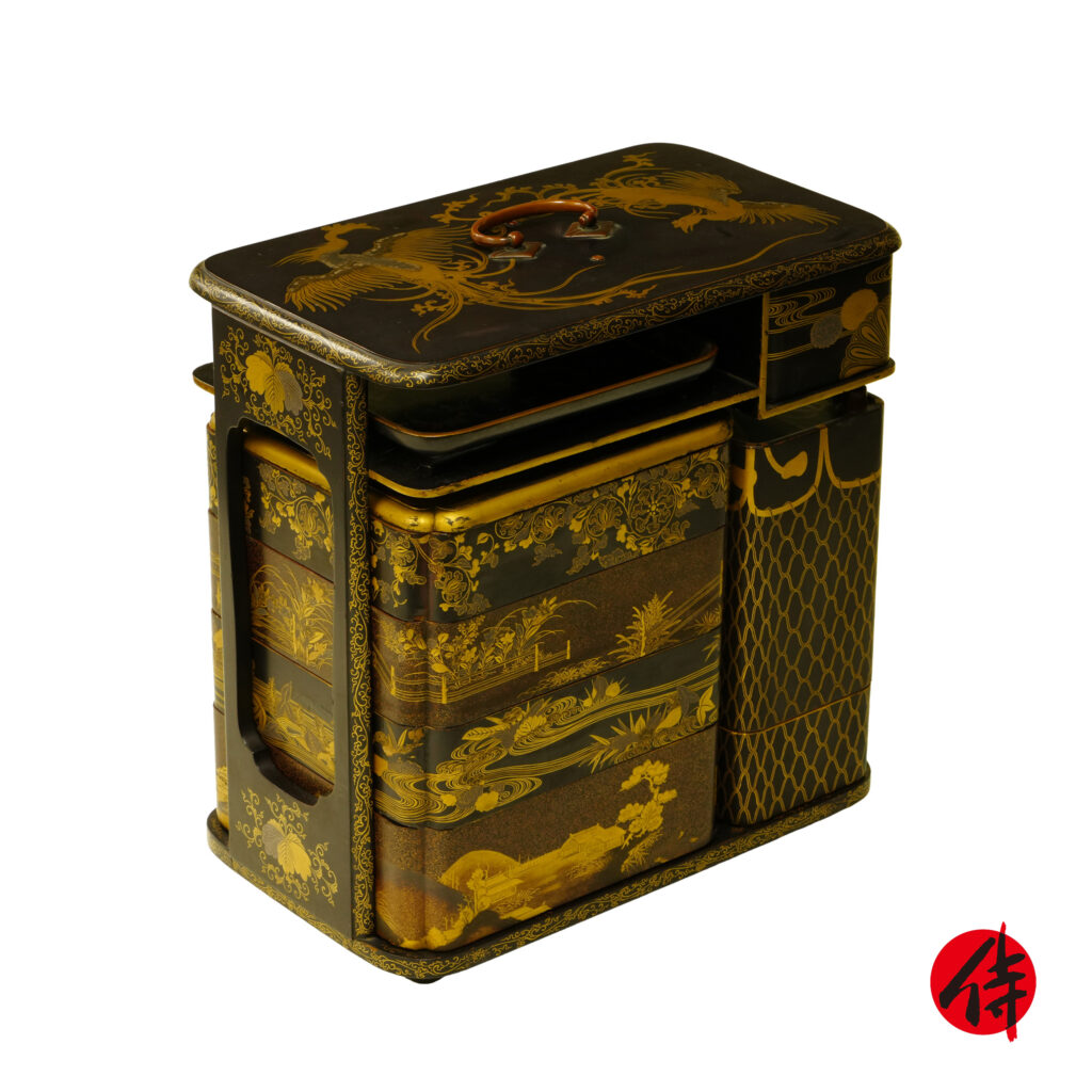 Antique Japanese Lacquer Box (Bento-02) | Samurai Museum Shop