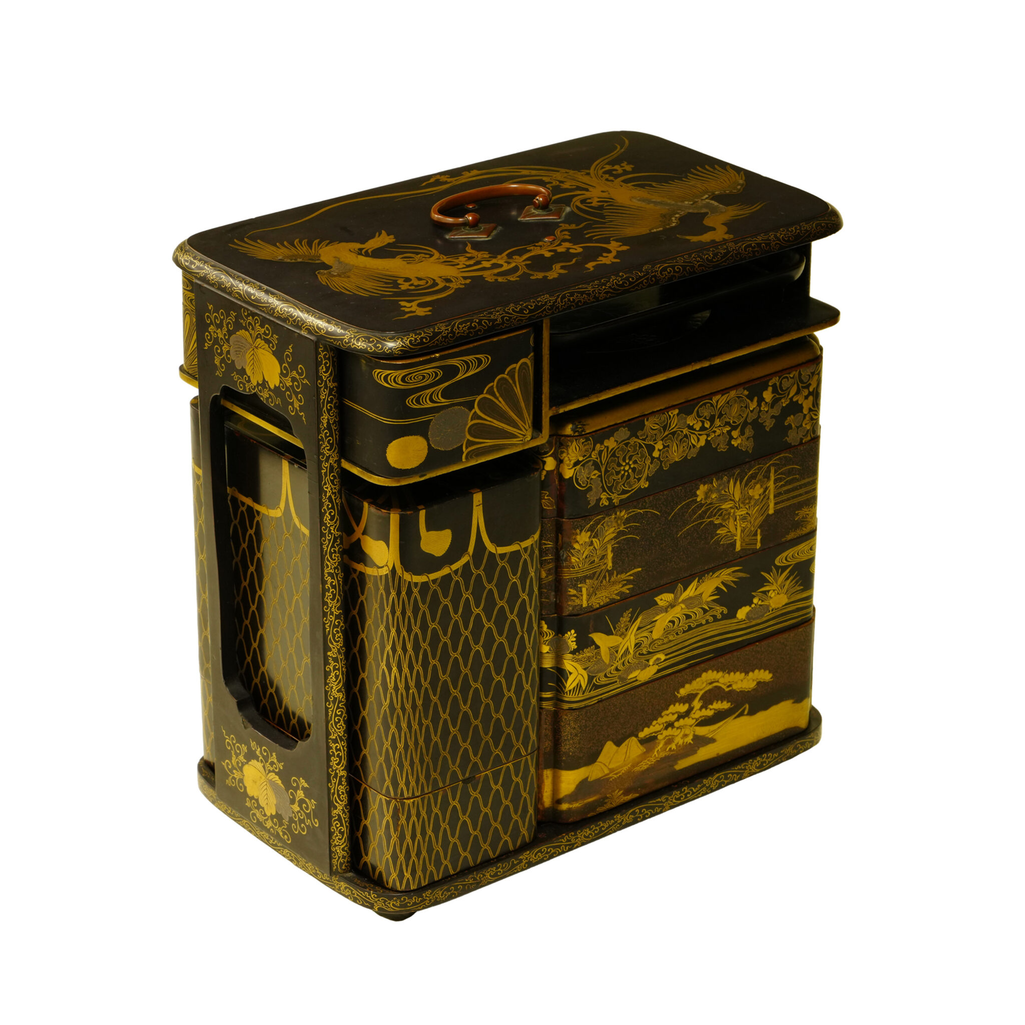 Antique Japanese Lacquer Box (Bento-02) | Samurai Museum Shop