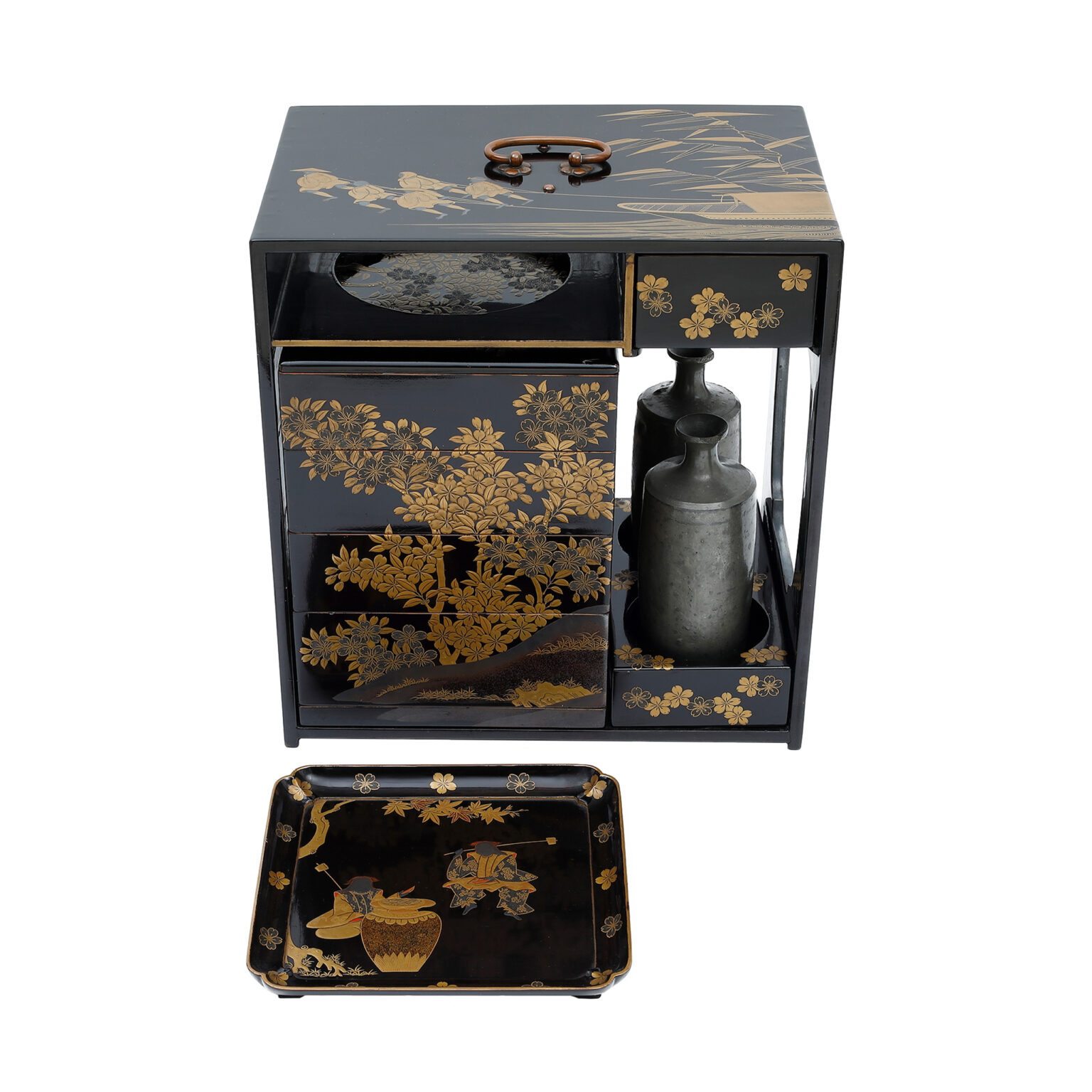 Antique Japanese Lacquer Box (Bento-03) | Samurai Museum Shop